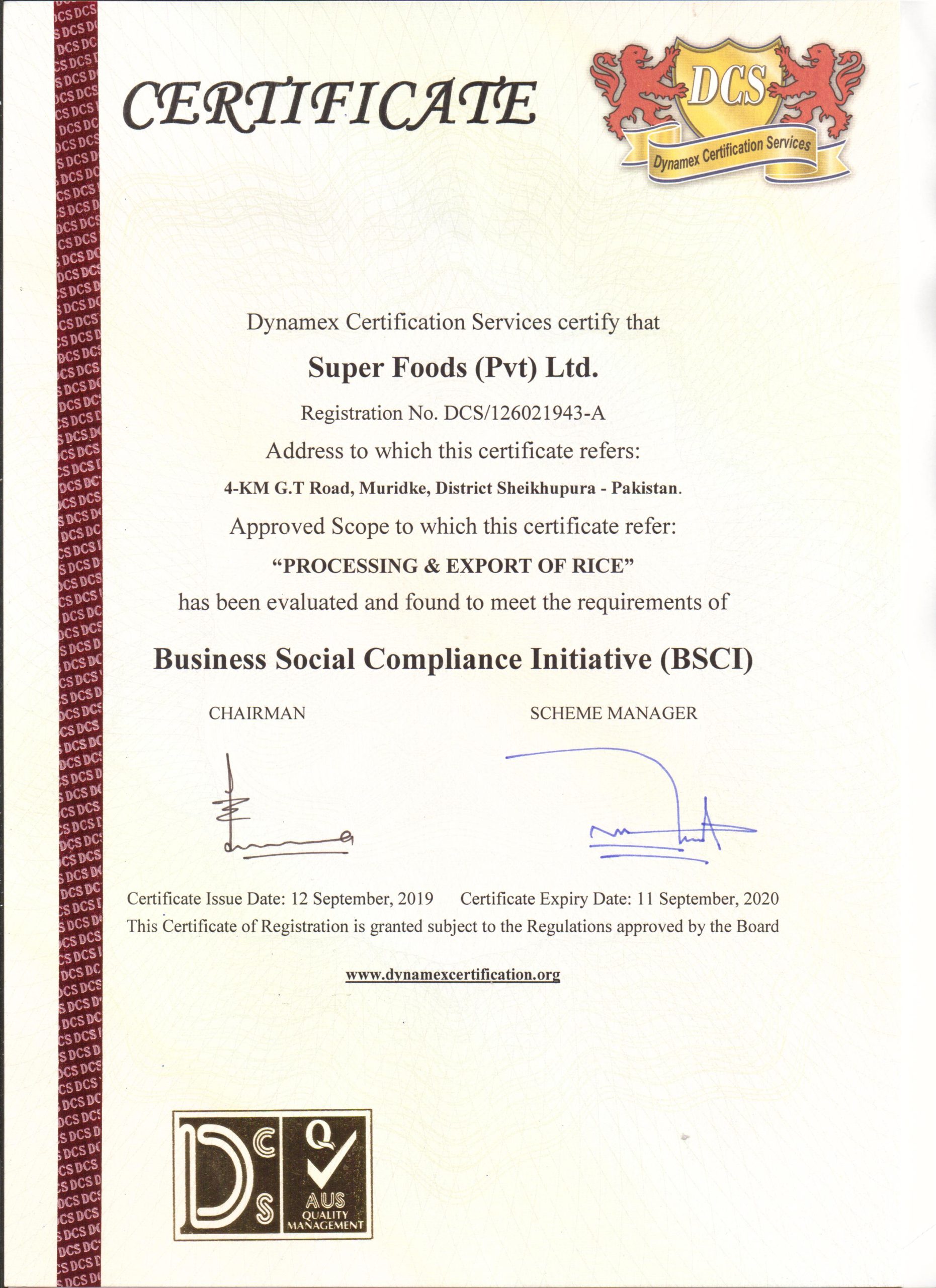 certifications – Super Foods